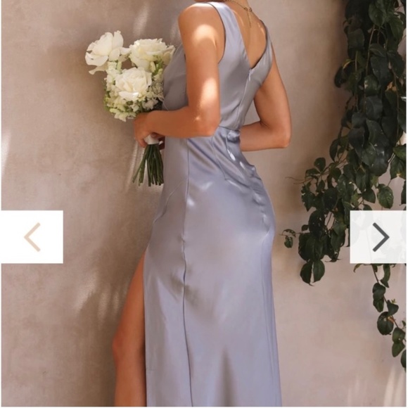 Dresses | Periwinkle Blue Satin Dress | Poshmark